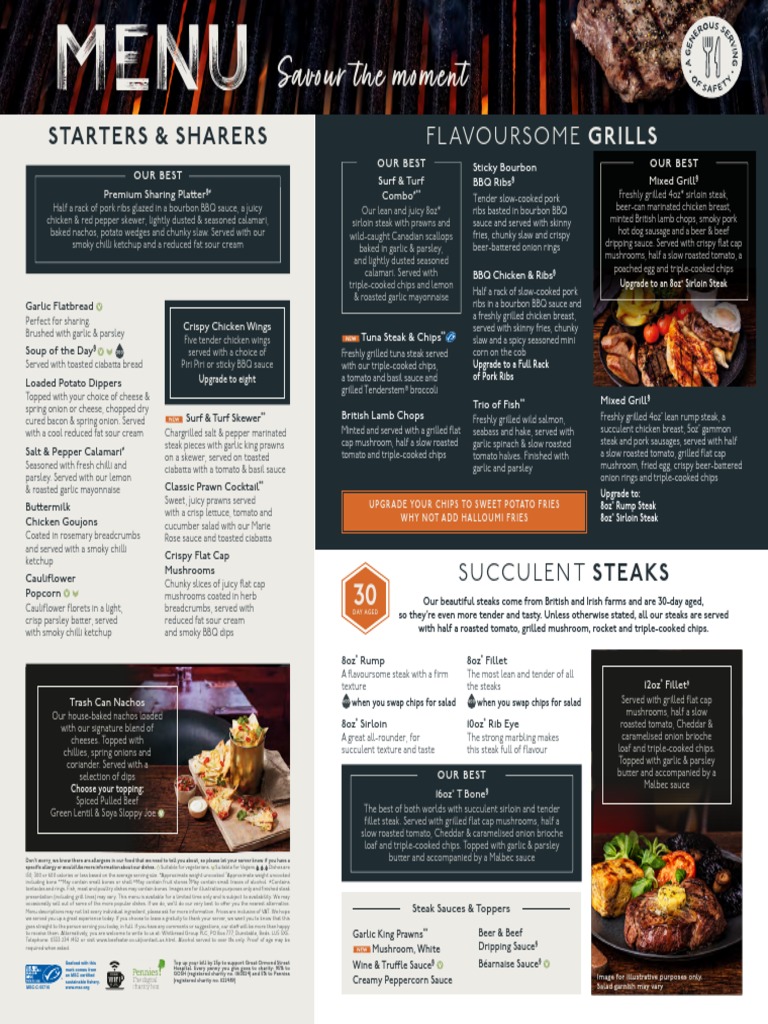Beefeater Main Menu Priceless | PDF | Hamburgers | Steak