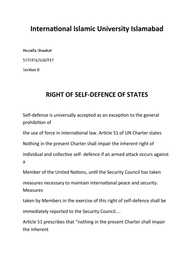 Restrictive and Permissive View On Use of Force | PDF | International ...