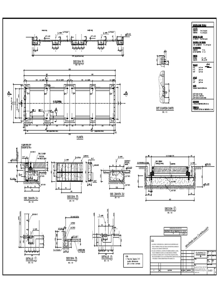 Bal - PLANO CIMENTACION OBRA CIVIL 18.00X3.20m (FOSA) - Model | PDF ...