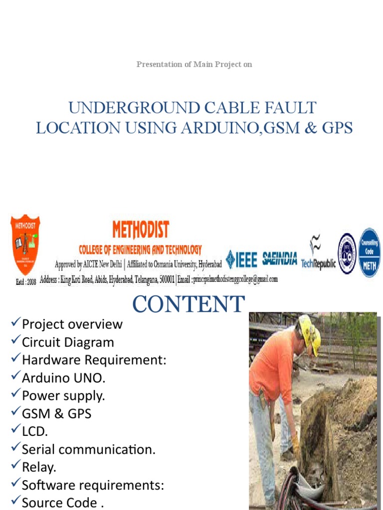 Underground Cable Fault Location Using Arduino, GSM & GPS: Presentation ...