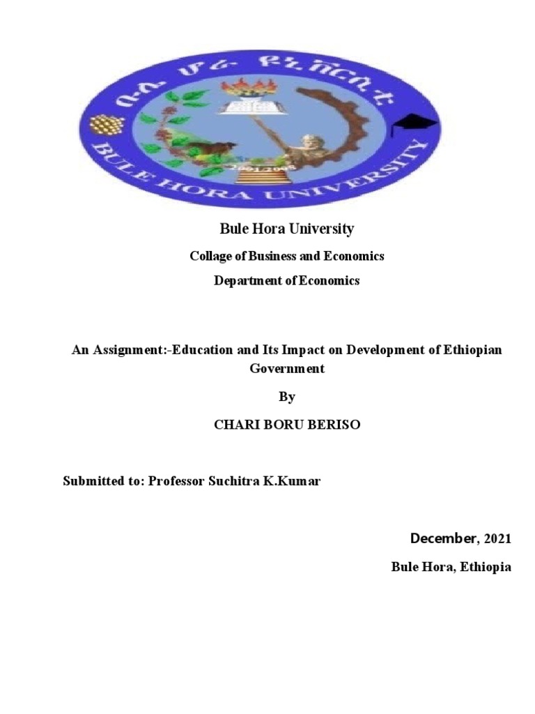 Chari Boru's Assigment Word 2. Education and Its Impact On Development ...