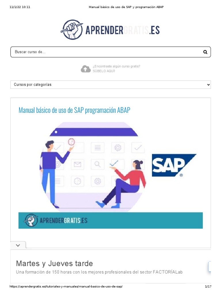 Manual Básico de Uso de SAP y Programación ABAP | PDF | Desarrollo de software | Gestión de ...