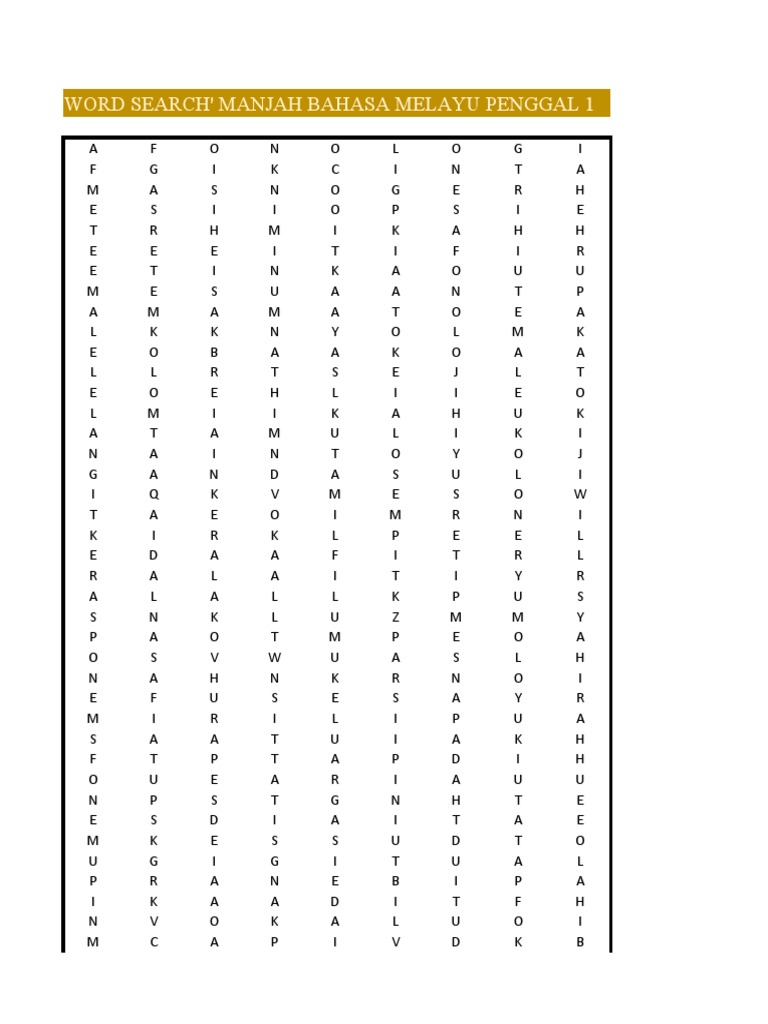 Soalan BM Word Search | PDF