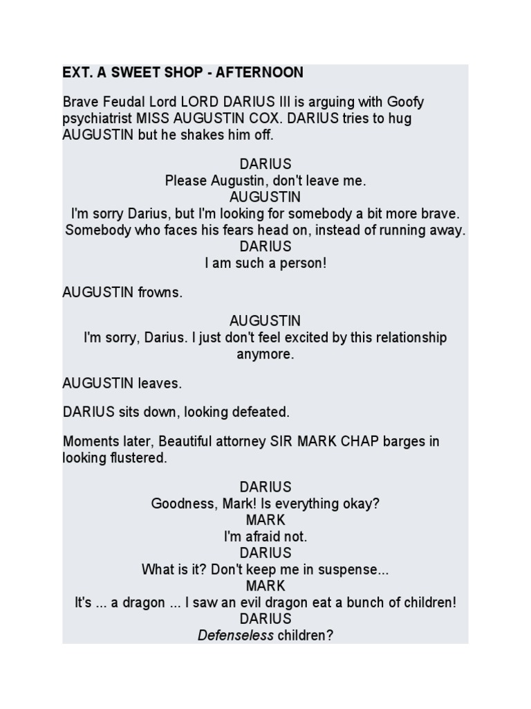 Ext. A Sweet Shop - Afternoon: Defenseless Children? | PDF