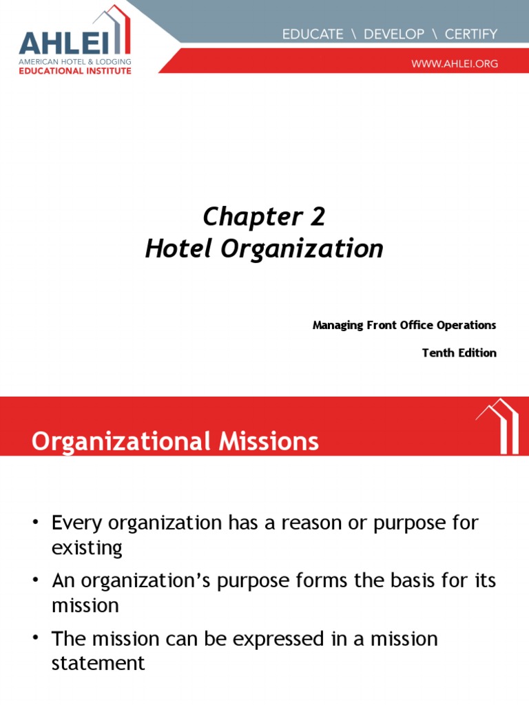 Hotel Organization: Managing Front Office Operations Tenth Edition ...
