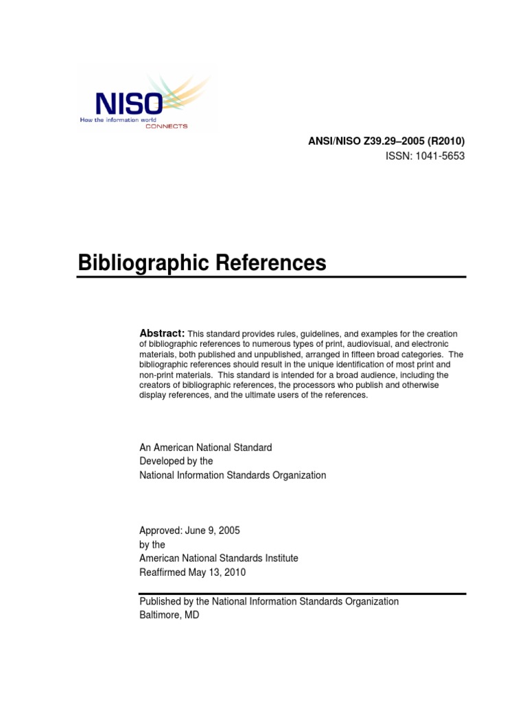 Bibliographic References | PDF | Bibliography | Citation