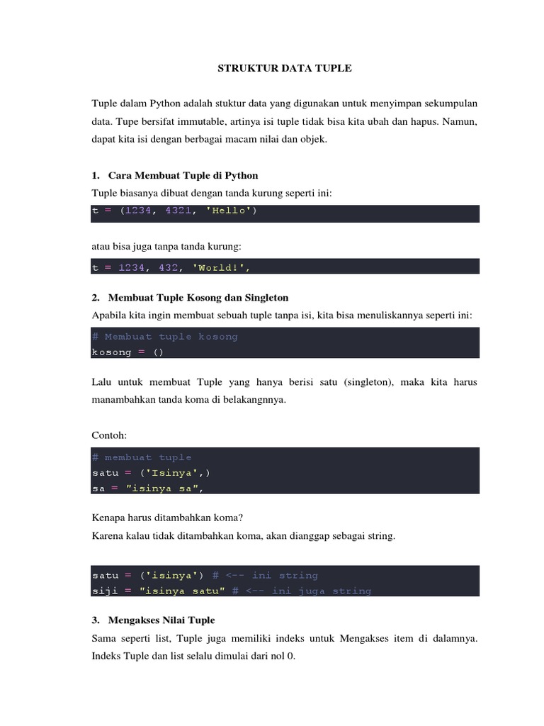 Struktur Data Tuple - Dictionary | PDF | Komputer