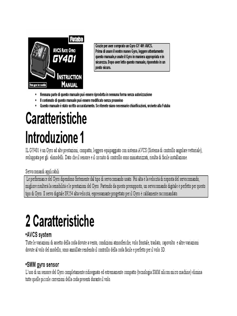 Futaba GY401 | PDF