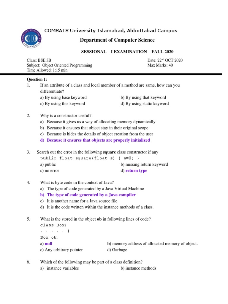 Department of Computer Science: COMSATS University Islamabad, Abbottabad Campus | PDF ...