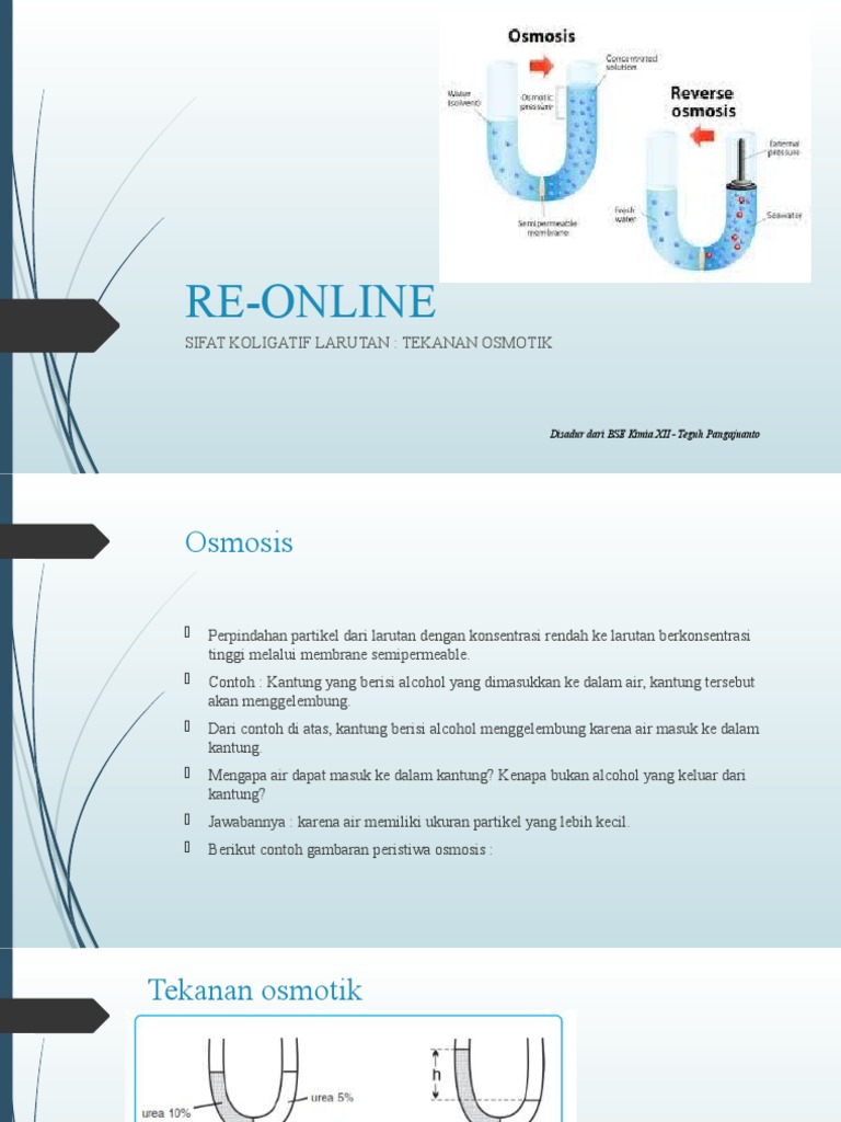 Tekanan Osmotik | PDF | Sains & Matematika