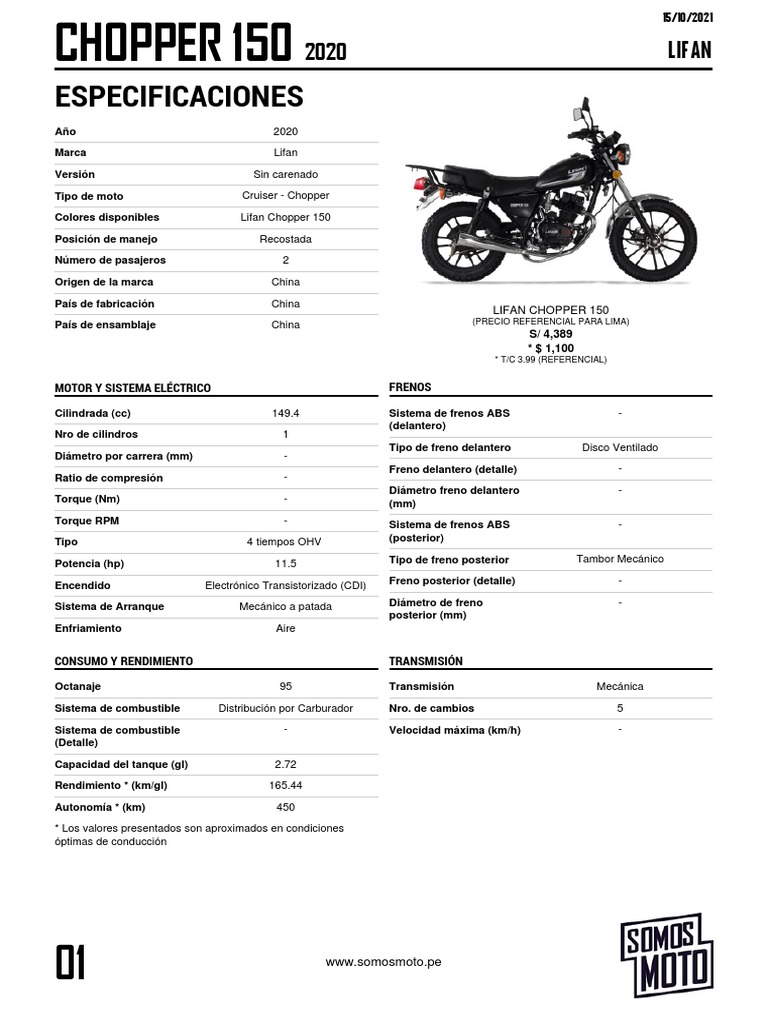Chopper 150 2020 - Lifan - LifanChopper150 15 10 2021 | PDF | Esfuerzo ...