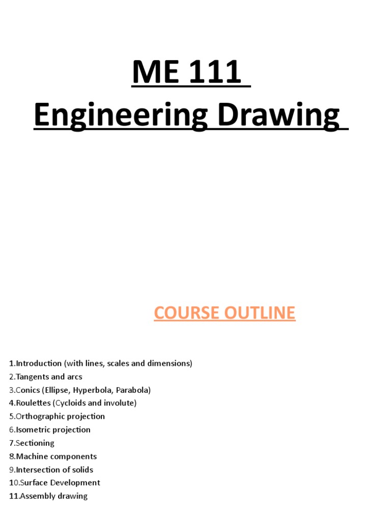 ME 111 Engineering Drawing | PDF | Technical Drawing | Computer Aided ...