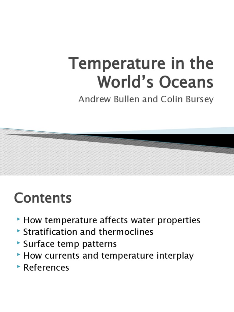 Temperature in The World's Oceans: Andrew Bullen and Colin Bursey | PDF ...