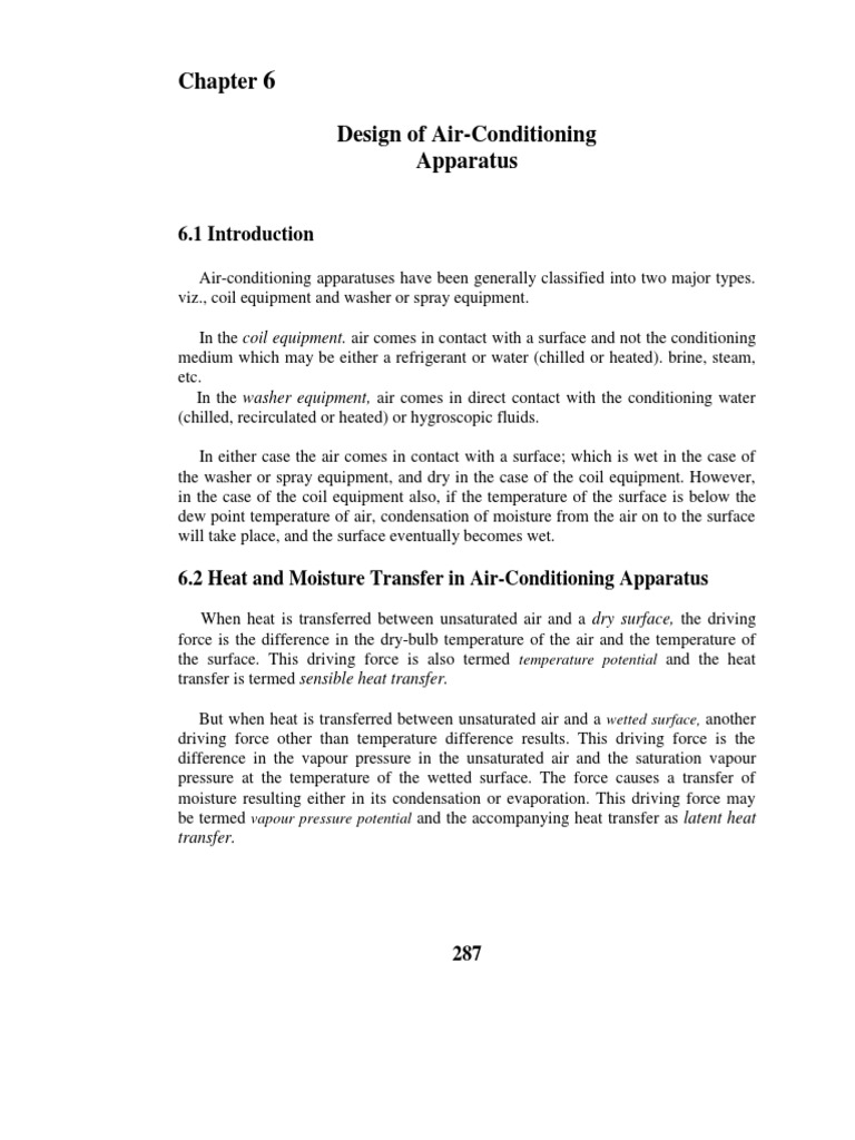 Design of Air-Conditioning Apparatus: Transfer | PDF | Heat Transfer | Air Conditioning