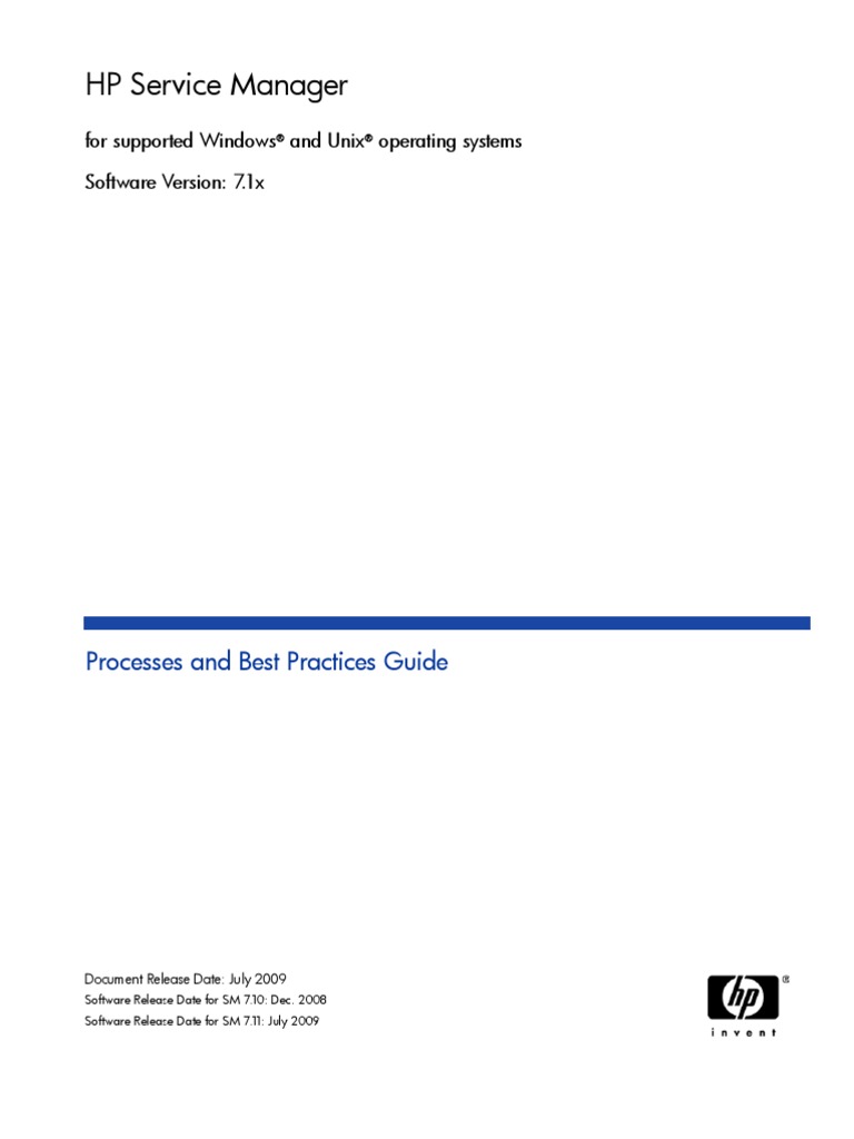 HP Service Manager7 Best Practices | PDF | Computers