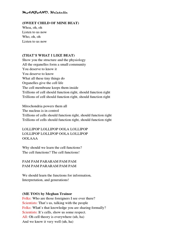 Complete Jingle On Cell | PDF | Cell (Biology) | Immune System