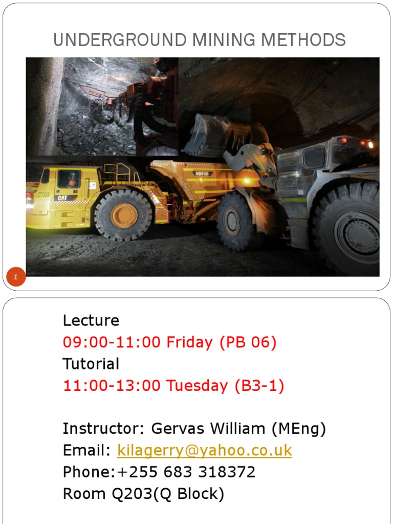 Underground Mining Methods Explained | PDF | Mining | Geology