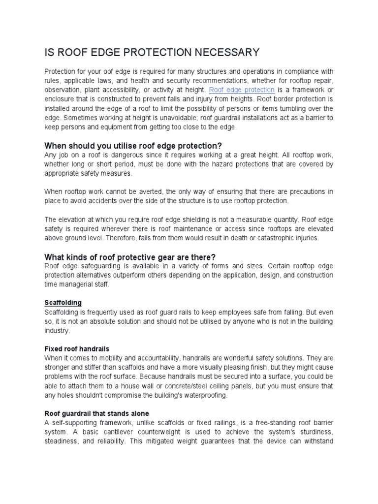 OMG31532 - Roof Edge Protection | PDF | Roof | Safety