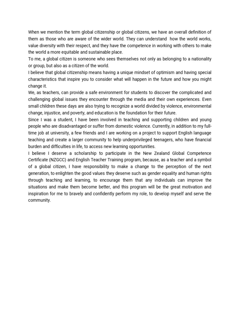 Global Citizenship | PDF