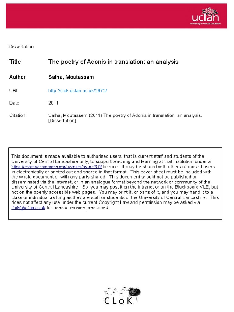 Poetry of Adonis Salha Motasem | PDF | Poetry | Translations