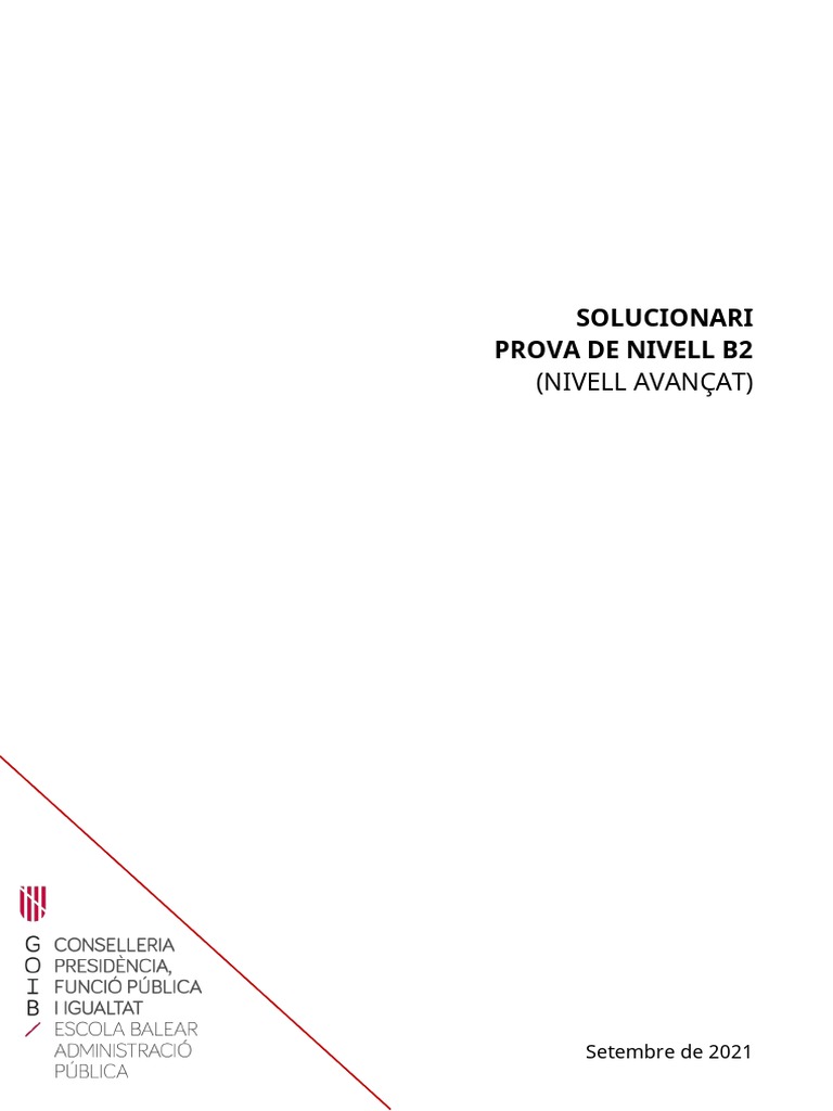 Prova B2 2021 Solucionari | PDF