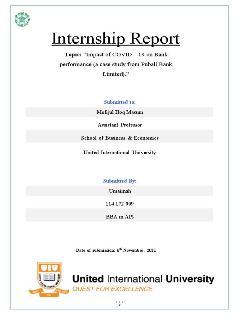 Internship Report: Performance (A Case Study From Pubali Bank Limited ...
