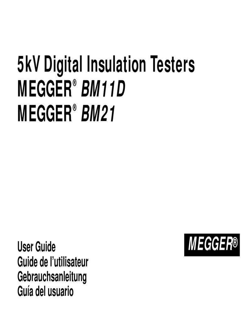 5kV Digital Insulation Testers Megger Megger: BM11D BM21 | PDF ...