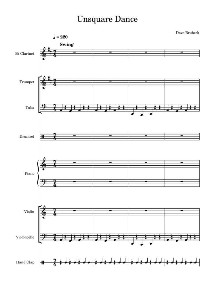 Dave Brubeck's Unsquare Dance Sheet | PDF | African American Music ...