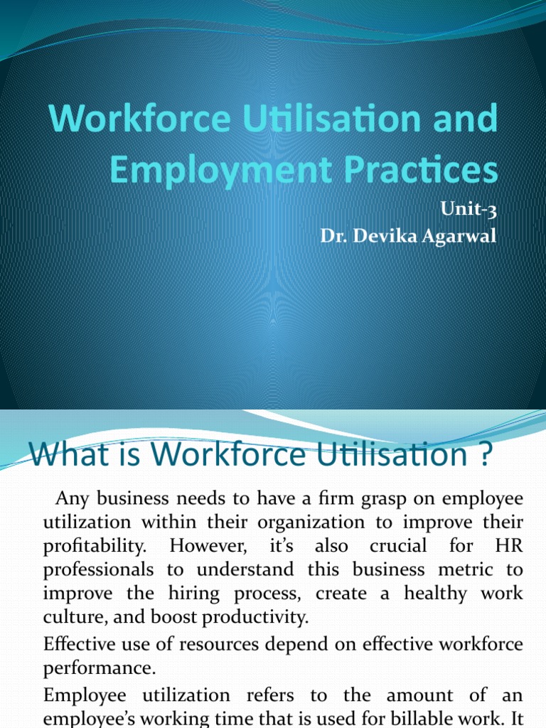 Workforce Utilisation and Employment Practices | PDF | Employment ...