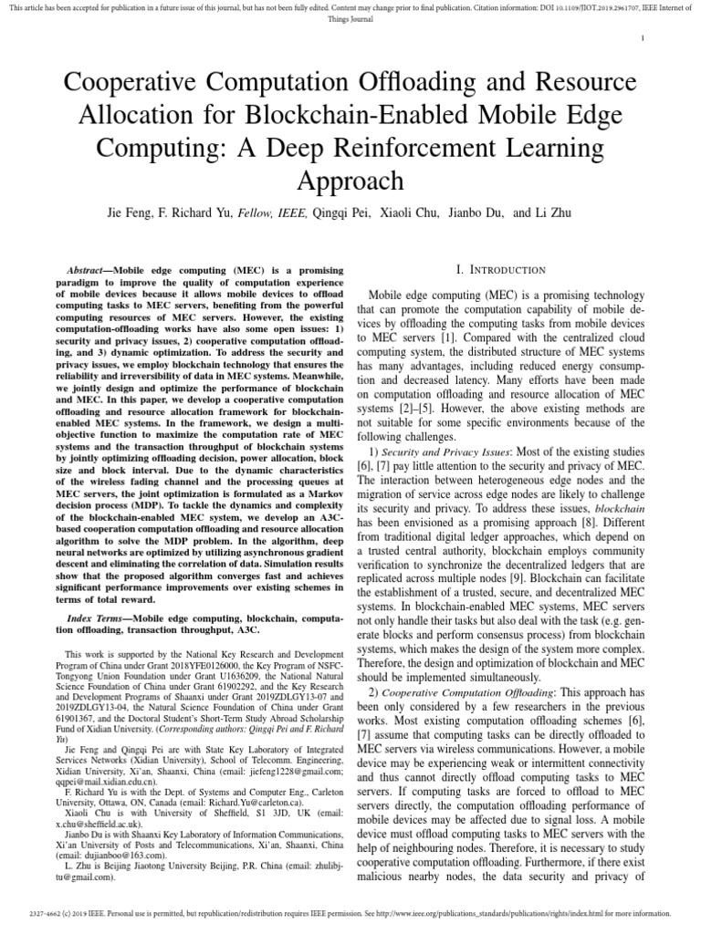 Cooperative Computation Offloading And Resource Allocation For Blockchain Enabled Mobile Edge