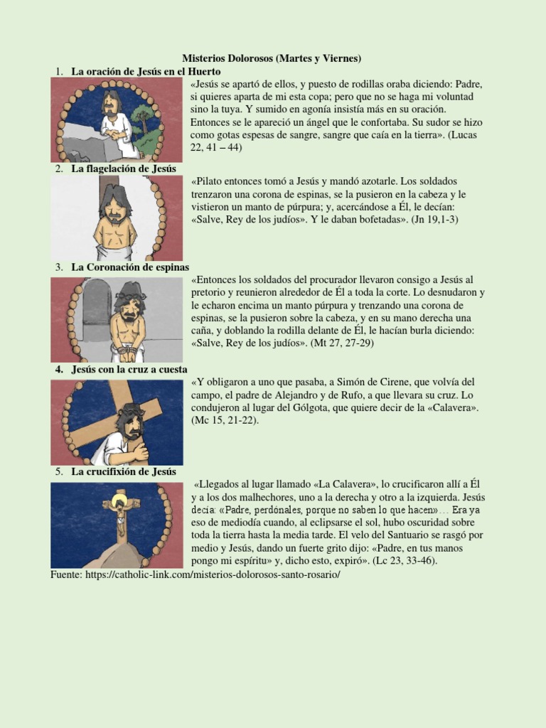 Misterios Dolorosos | PDF | Jesús | Crucifixion de jesus