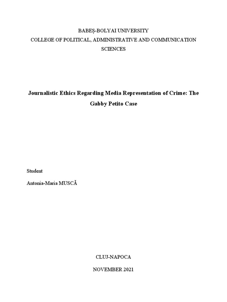 Journalistic Ethics Regarding Media Representation of Crime | PDF ...