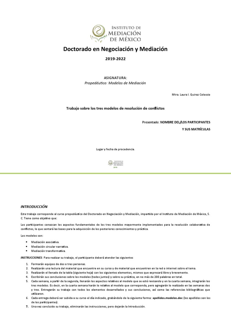 Modelo Transformativo | PDF | Mediación