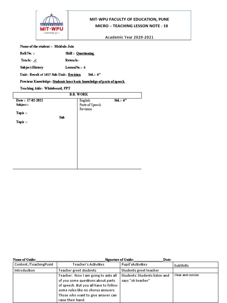 Questioning Skill - Mridula | PDF | Part Of Speech | Noun