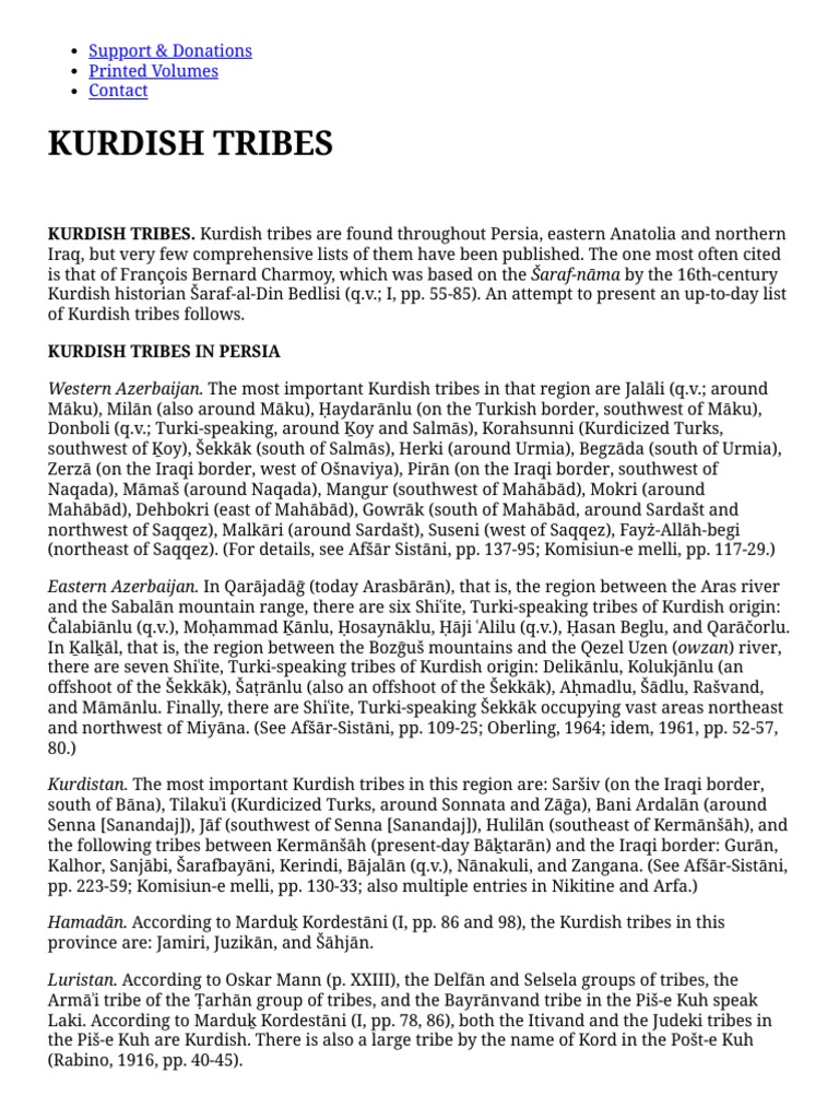 KURDISH TRIBES - Encyclopaedia Iranica | PDF | Kurds | Iran