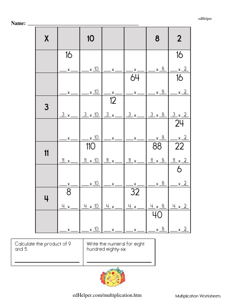 Grade 4 Multiplication Worksheets | PDF