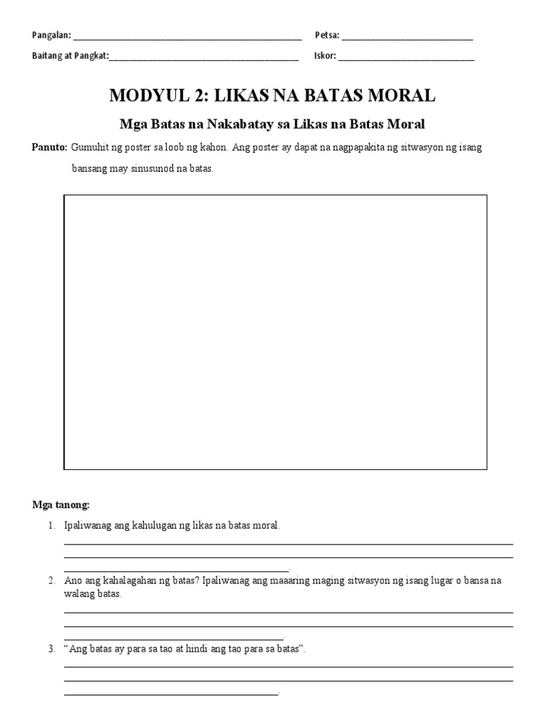Batas Moral Activity | PDF