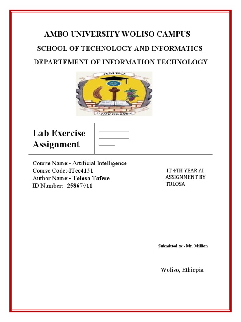 Prolog Lab Exercise Assignment by Tolosa Tafese | PDF | Cognition | Programming Paradigms
