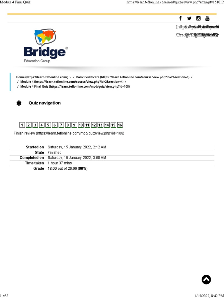 Quiz Navigation: /bridgeteflinsider/) /bridgetefl) /bridgetefl/) /User ...