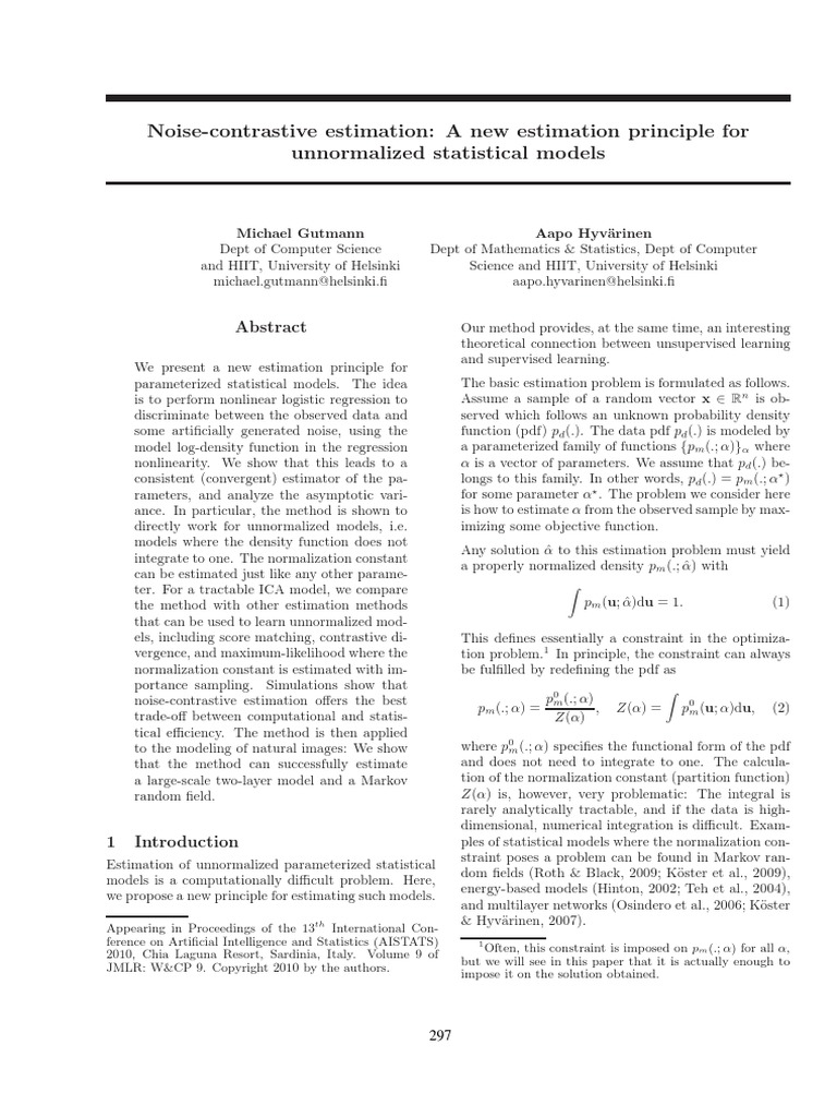Noise-Contrastive Estimation: A New Estimation Principle For ...
