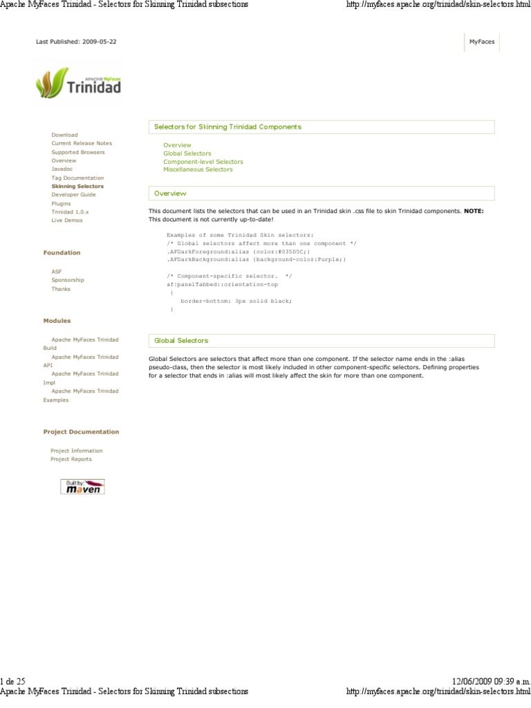Apache Myfaces Trinidad Skin Selectors Pdf Cascading Style Sheets Icon Computing