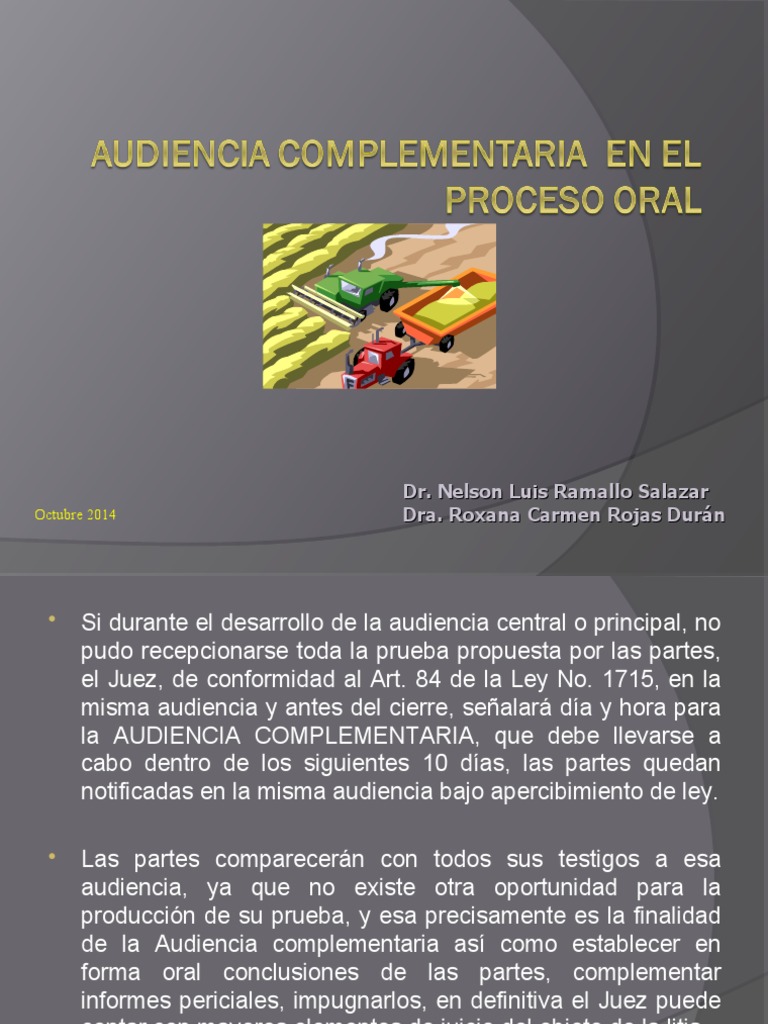 Audiencia Complementaria en El Proceso Oral | PDF | Sentencia (ley) | Ley Pública