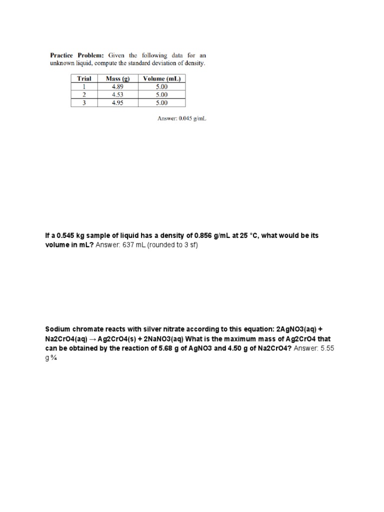 Chemistry Calculations and Reactions Guide | PDF