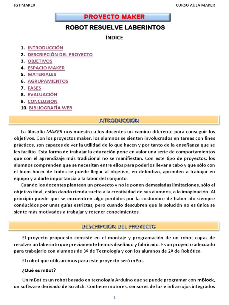 Proyecto Robot Resuelve Laberintos | PDF | Scratch (lenguaje de ...