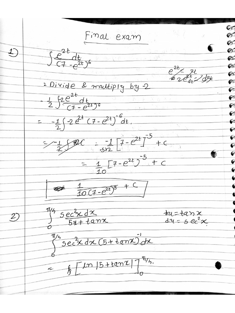 Math Final Exam | PDF