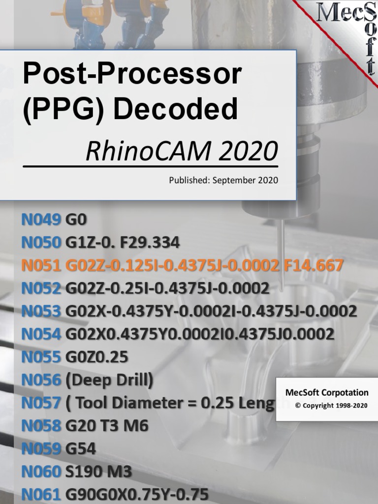 RhinoCAM2020 PPG Decoded Guide | PDF | Helix | Numerical Control