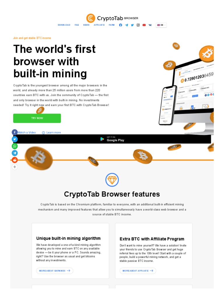 The World's First Browser With Built-In Mining | PDF | Bitcoin | Cyberspace