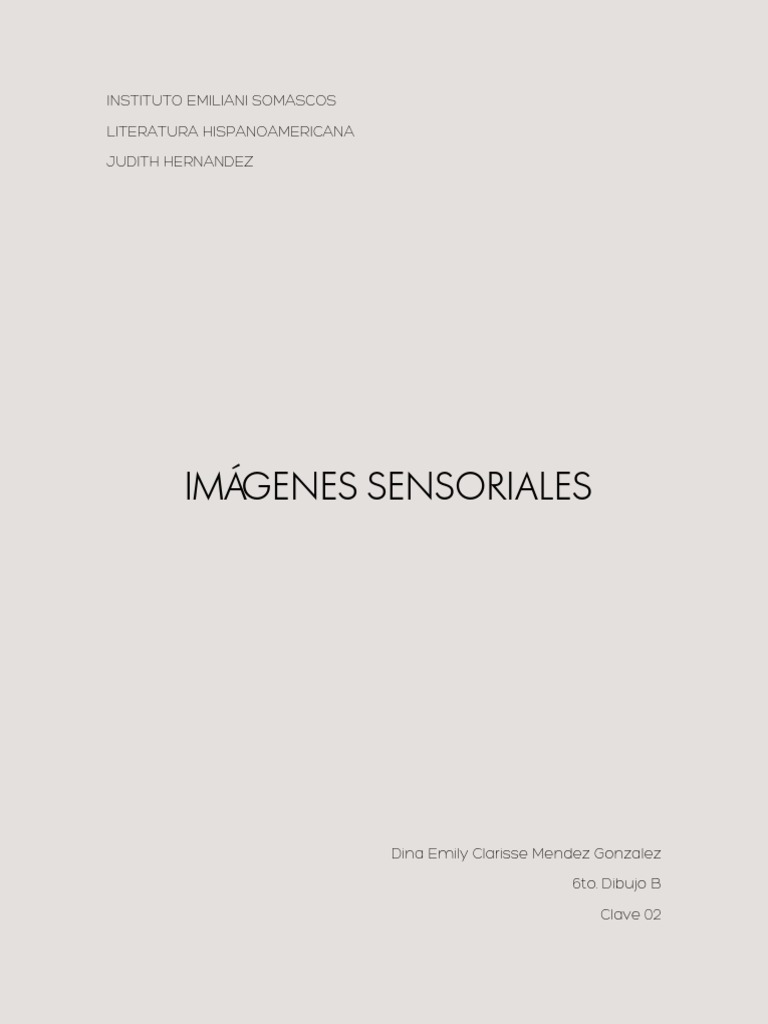 Imágenes Sensoriales en Literatura | PDF