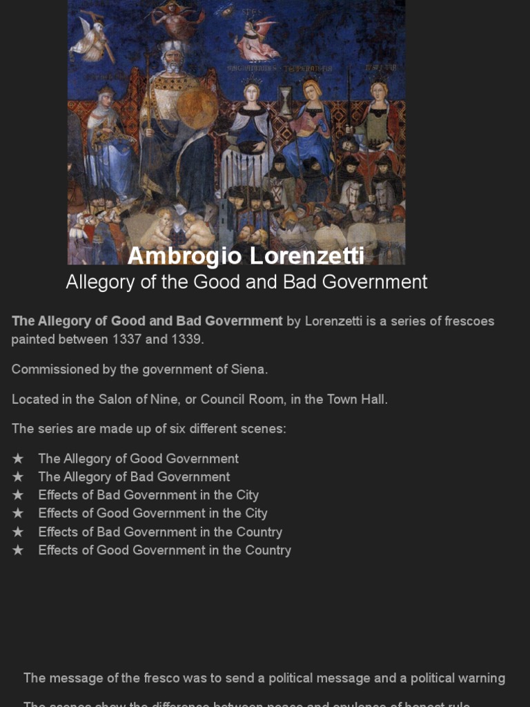 Allegory of Good and Bad Government Presentation | PDF | Paintings ...