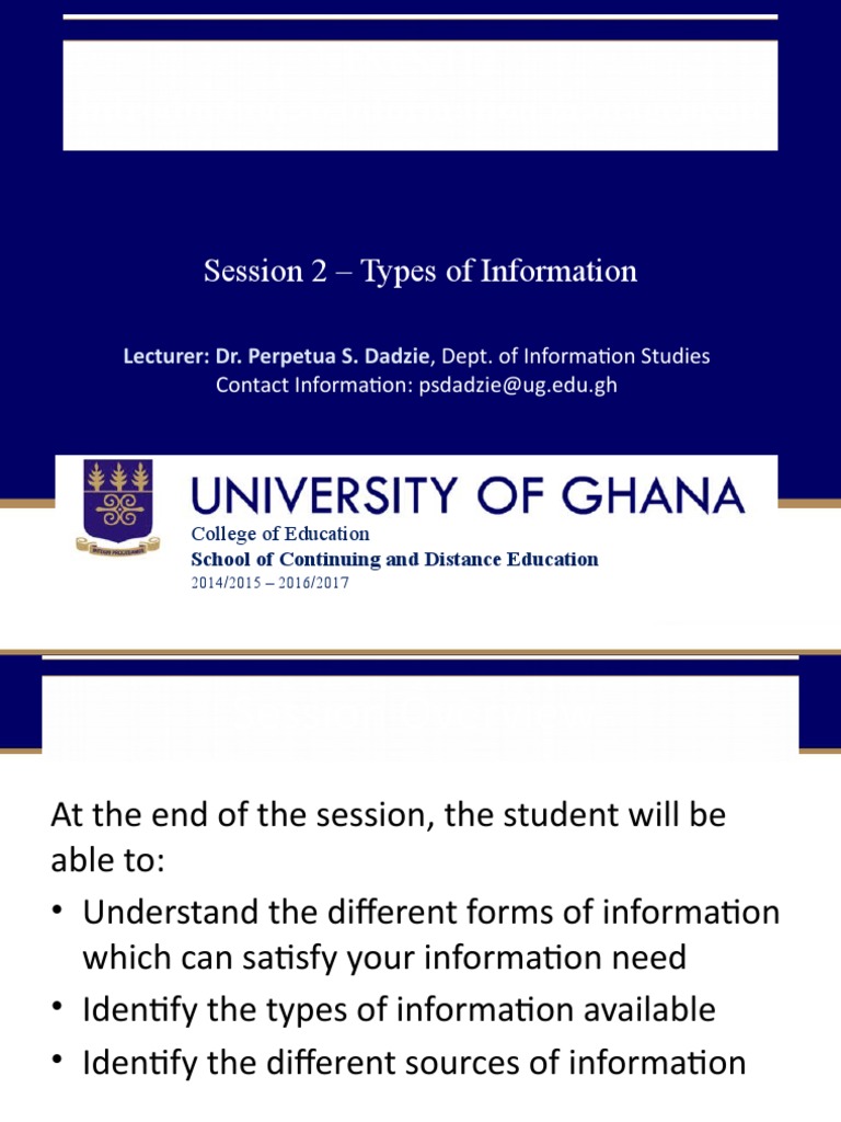 Session 2 Types of Information | PDF | Information | Information Science